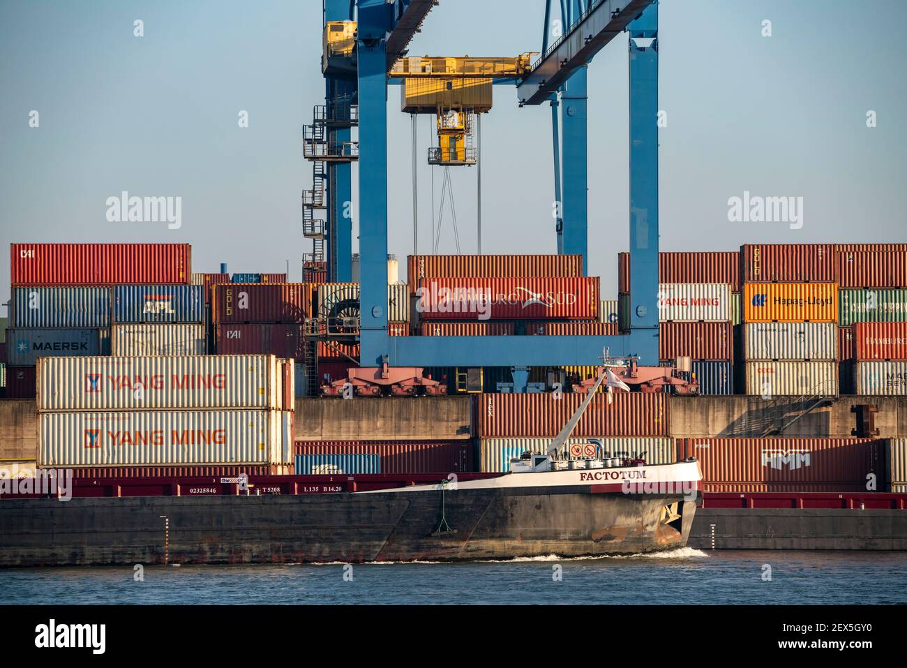 Container Terminal, Gateway West Terminal, Logport 2, cargo ship, in ...