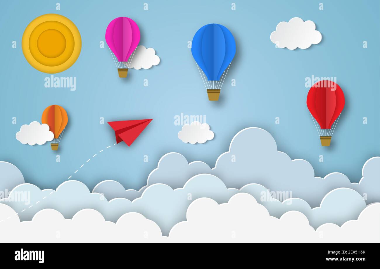 Cute cartoon airplane colorful Stock Vector Images - Alamy