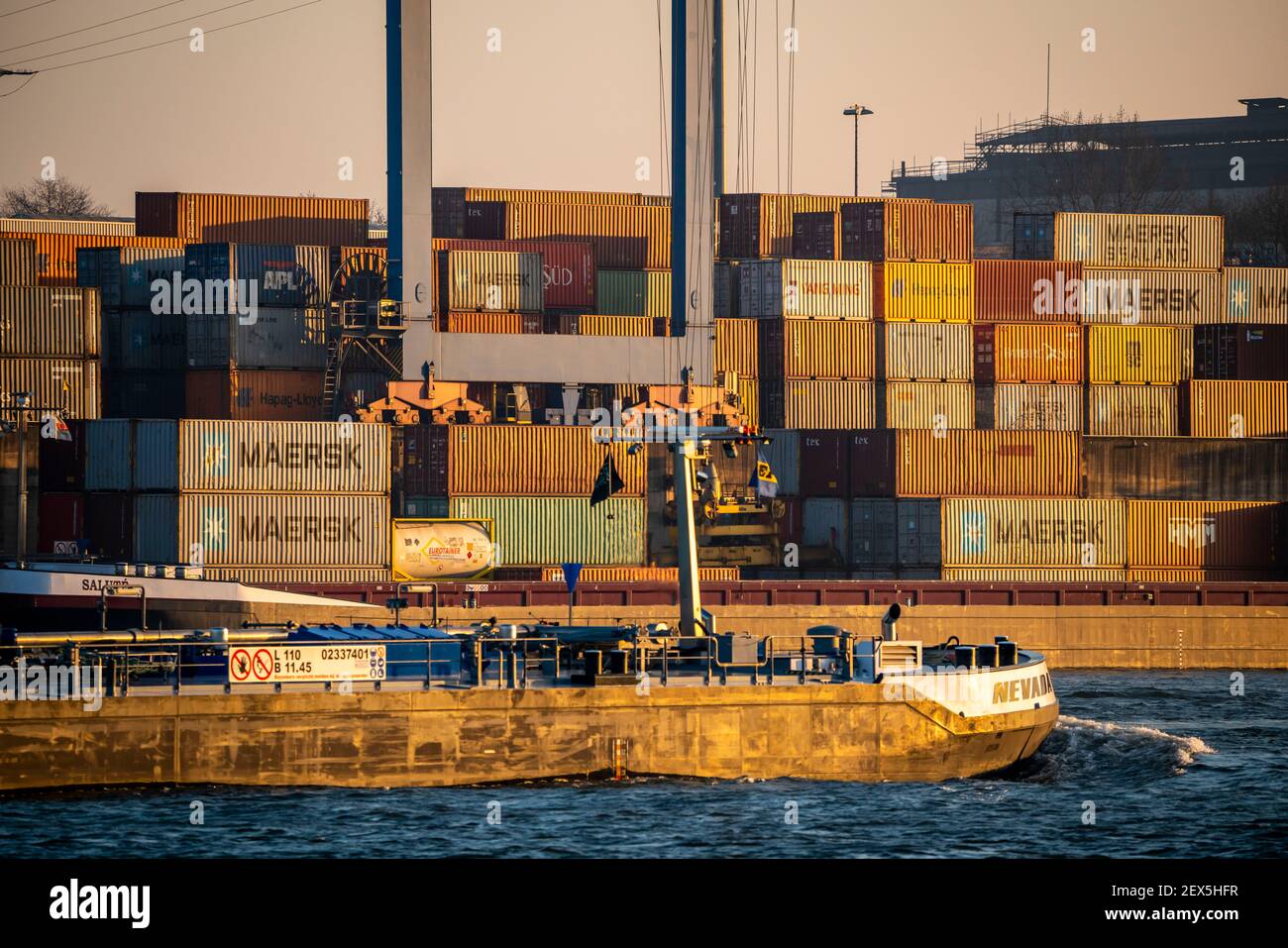 Container Terminal, Gateway West Terminal, Logport 2, cargo ship, in ...