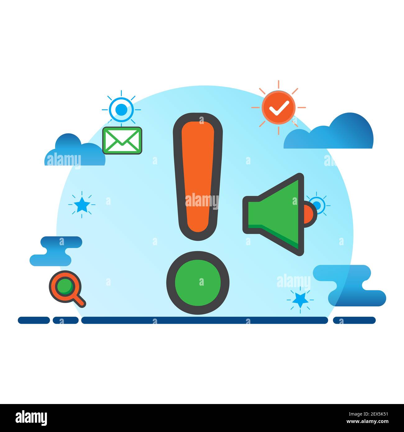 warning mark illustration. Flat vector icon. can use for, icon design ...