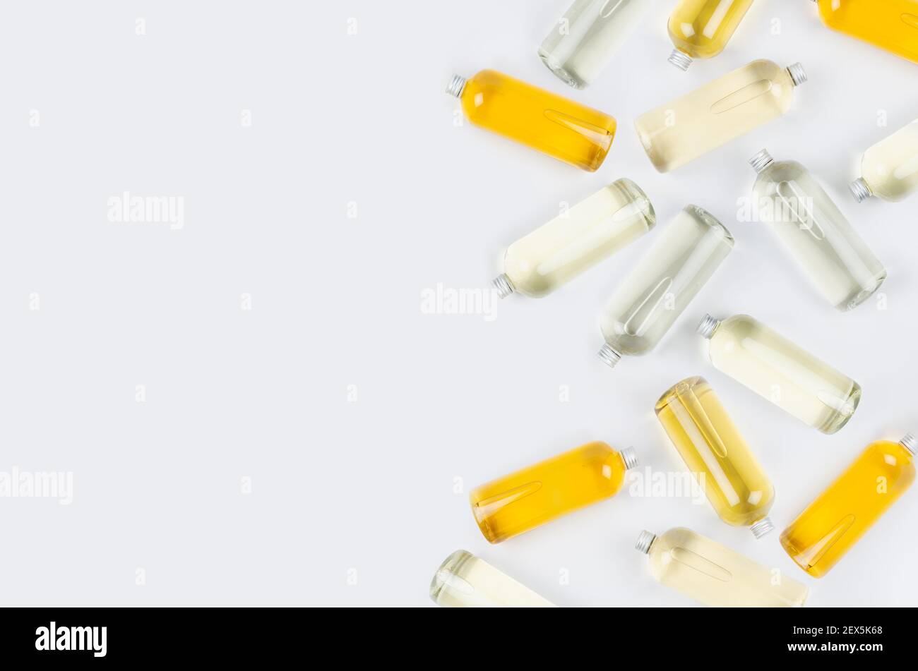 Abstract simple modern border of transparent plastic bottles with ...