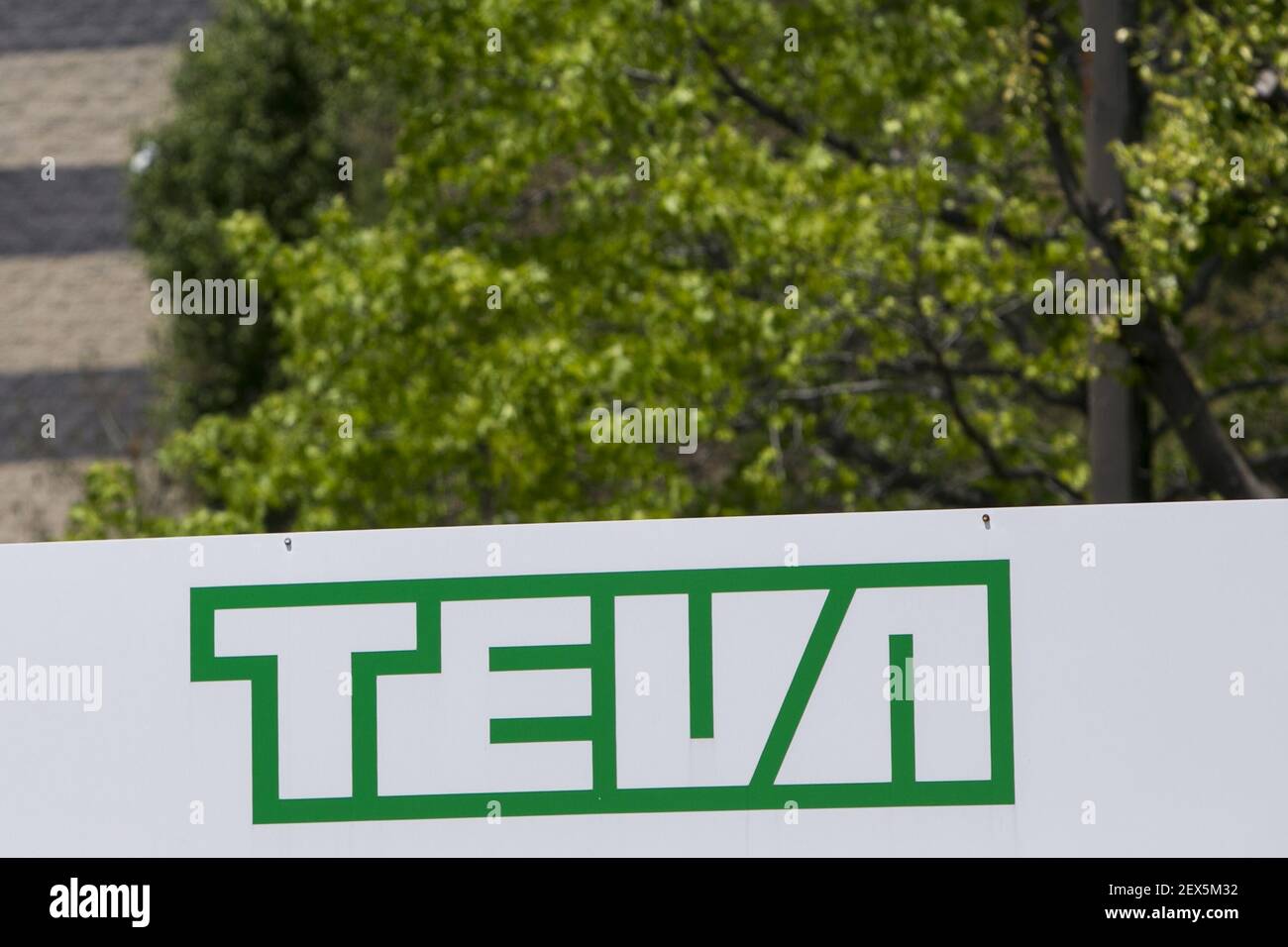 A logo sign outside of a facility operated by Teva Pharmaceutical ...