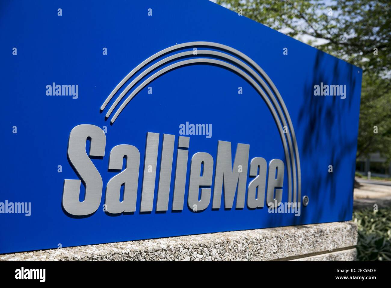 A logo sign outside the headquarters of SLM Corporation, also known as ...