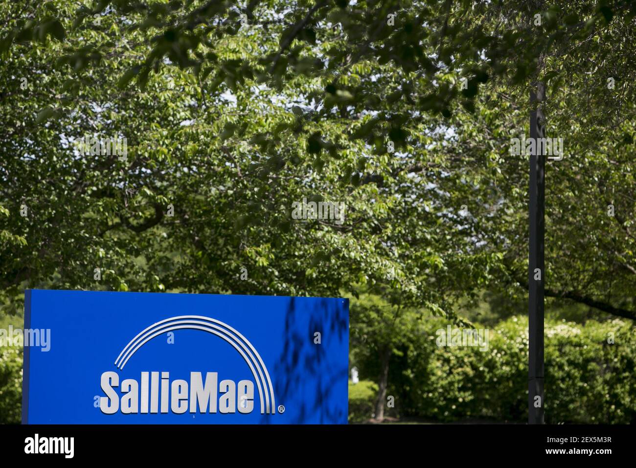 A logo sign outside the headquarters of SLM Corporation, also known as ...