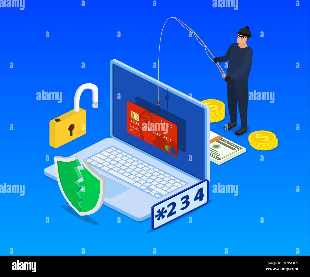 Internet phishing and hacking attack concept Stock Vector Image & Art ...