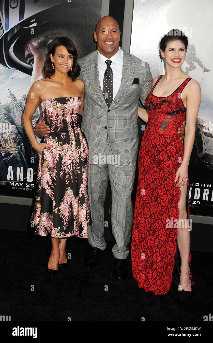 26 May 2015 - Hollywood, California - Carla Gugino, Dwayne Johnson ...