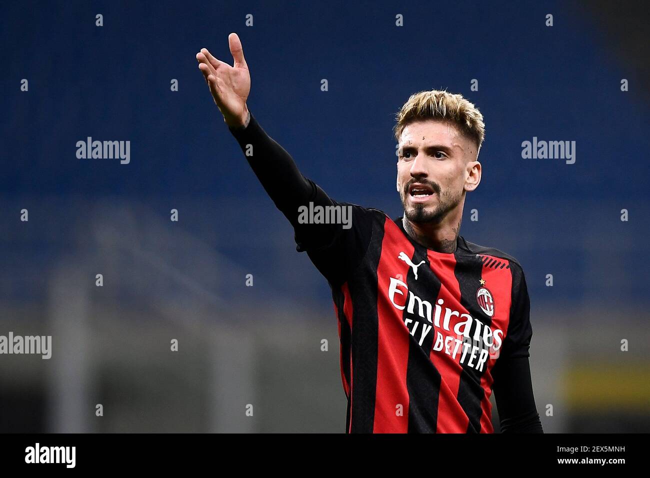 Milan, Italy - 03 March, 2021: Samu Castillejo of AC Milan reacts ...