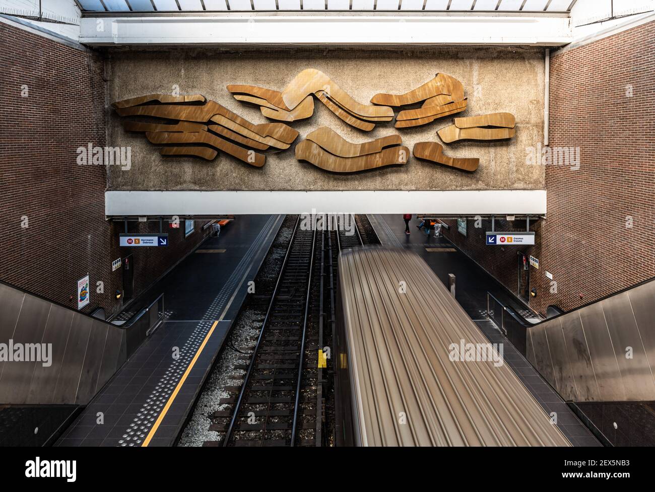 Auderghem, Brussels Capital Region / Belgium: 11 05 2020: Urban train ...