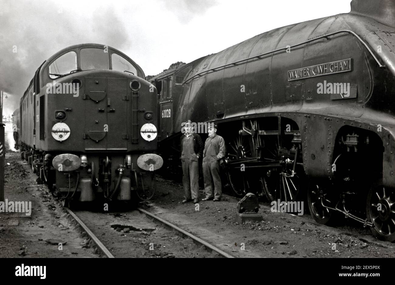 British Rail Class 40 diesel loco D265 and ex LNER A4 Pacific 60028 ...