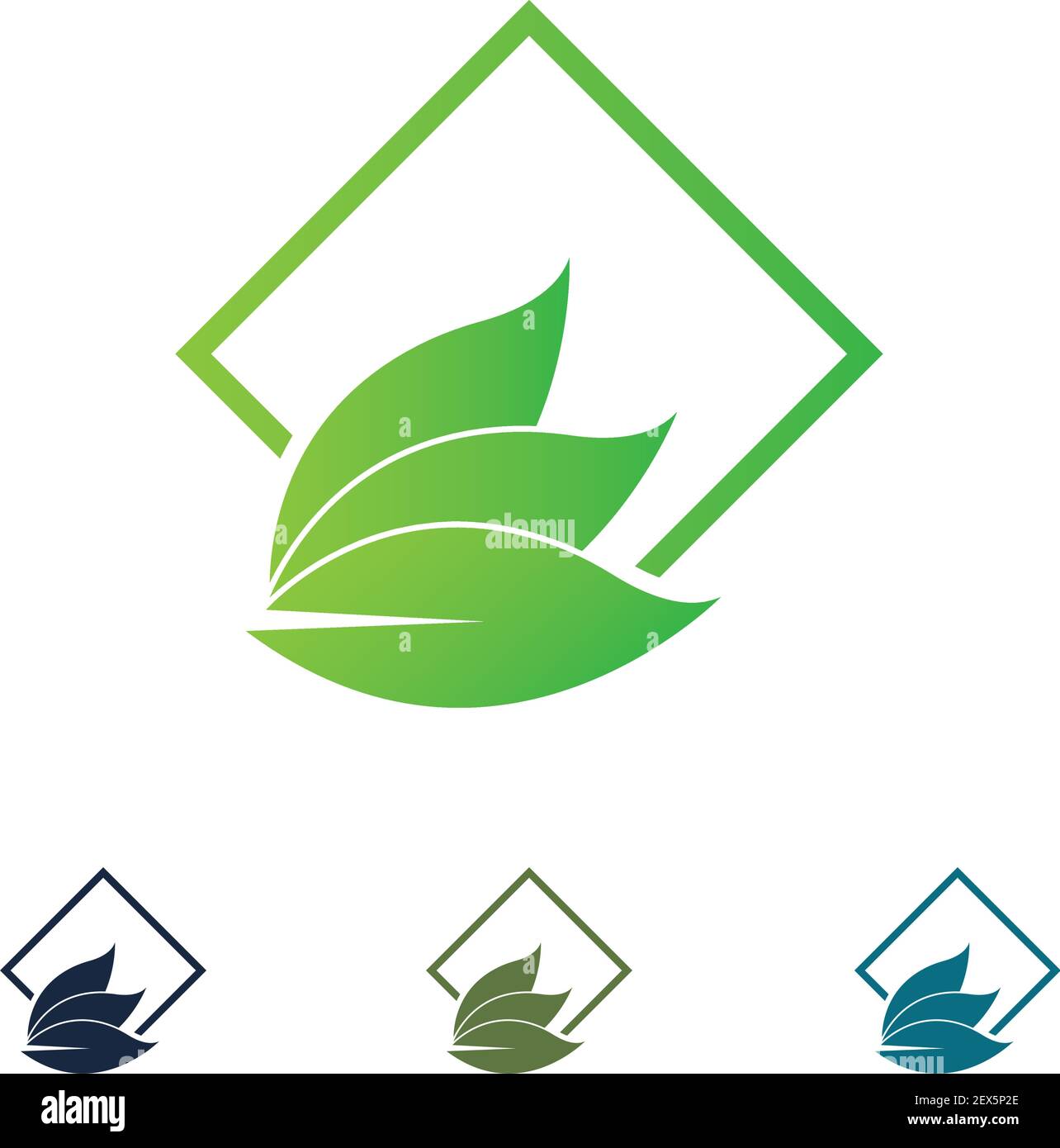 green leaf logo vector Stock Vector Image & Art - Alamy