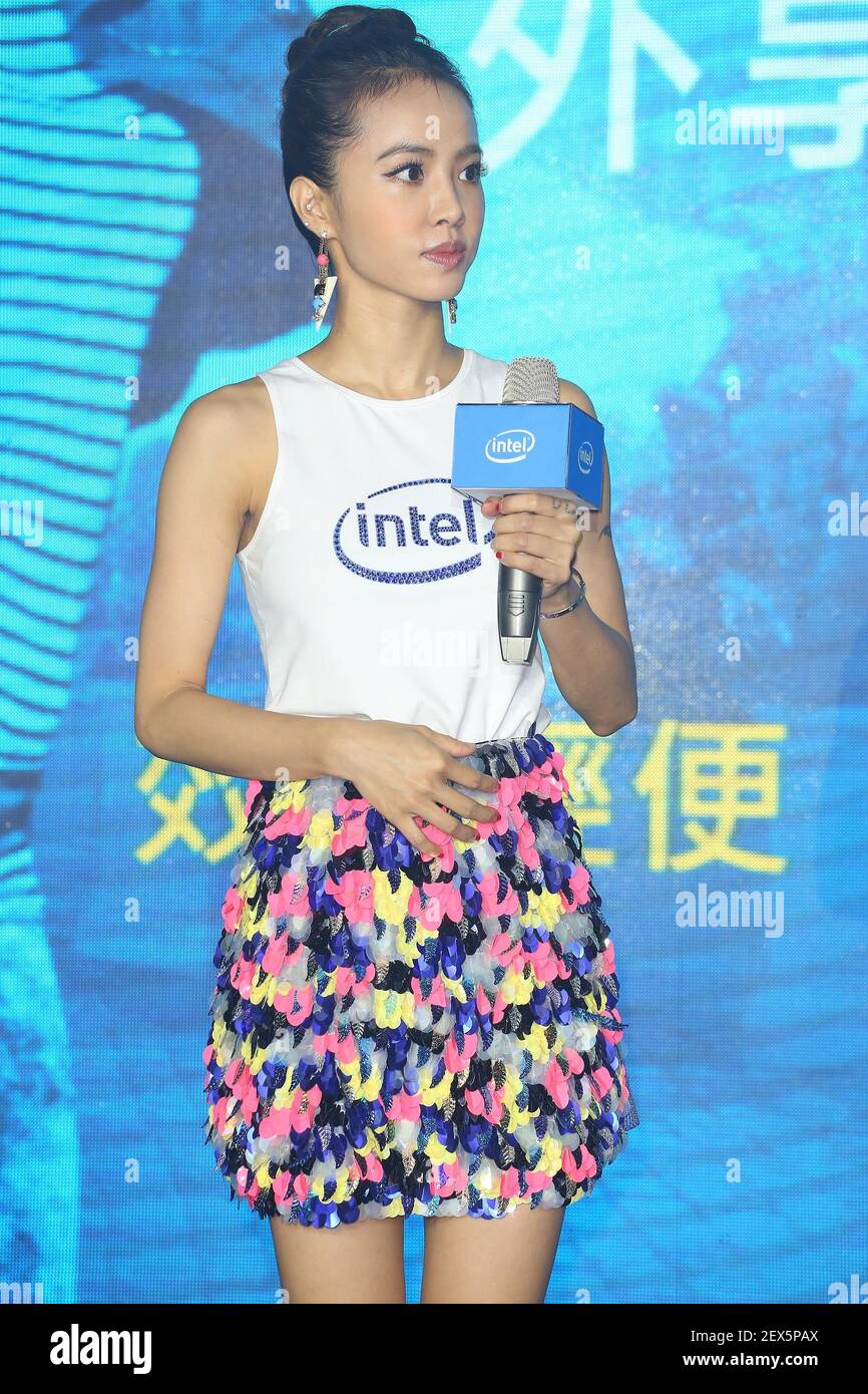 Jolin attends the opening ceremony of Intel store in Taipei, Taiwan ...