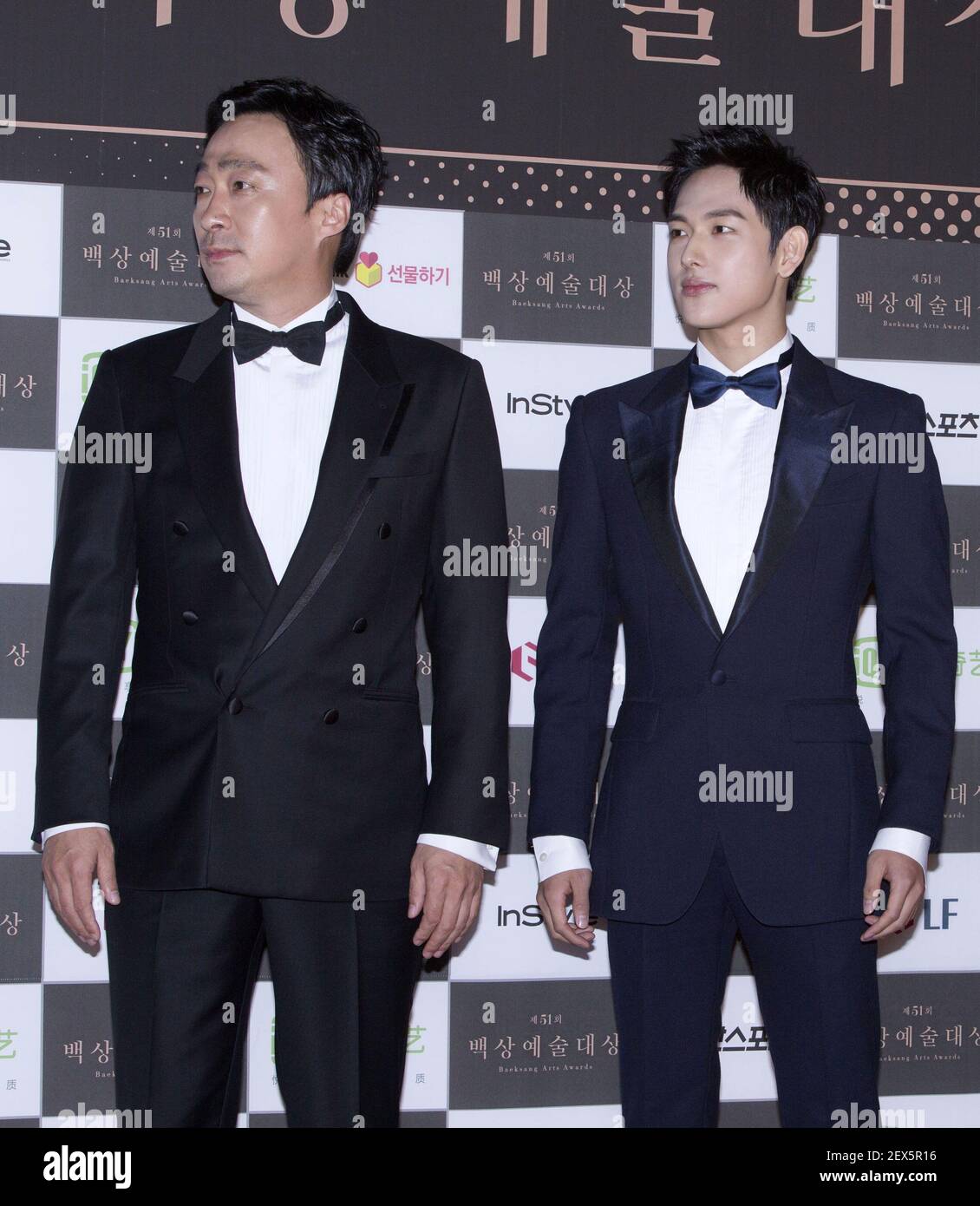 26 May 2015 - Seoul, South Korea : (L to R) South Korean actor Lee Sung-Min, Lim Si-Wan, member ...