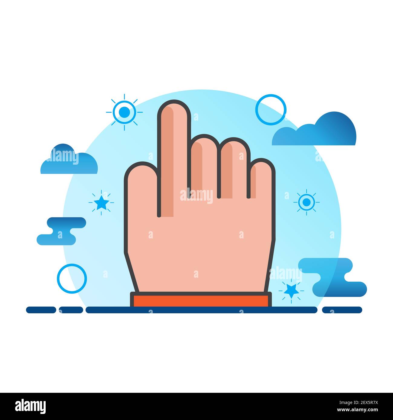 finger click illustration. Flat vector icon. can use for, icon design ...