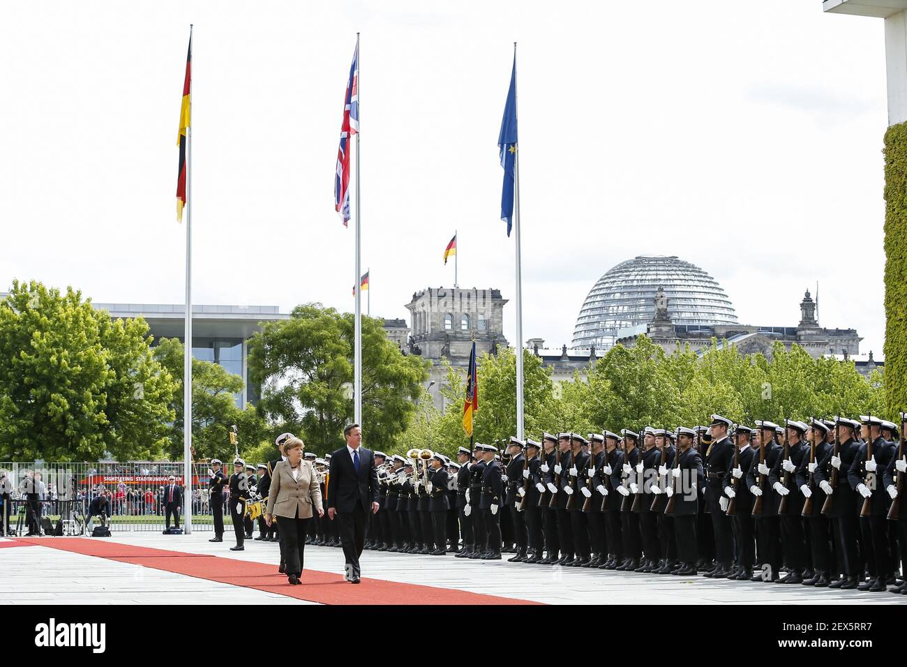Angela Merkel, German chancellor, UK Primer Minister Cameron with ...