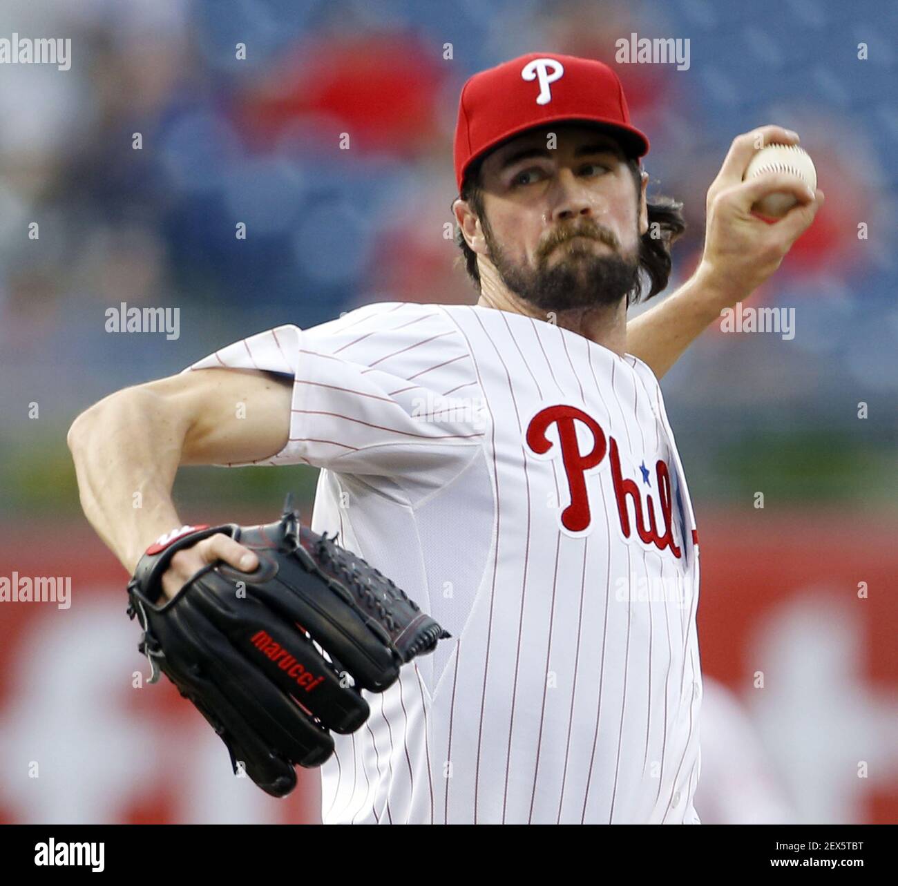 Philadelphia Phillies pitcher Cole Hamels throws in the first inning ...