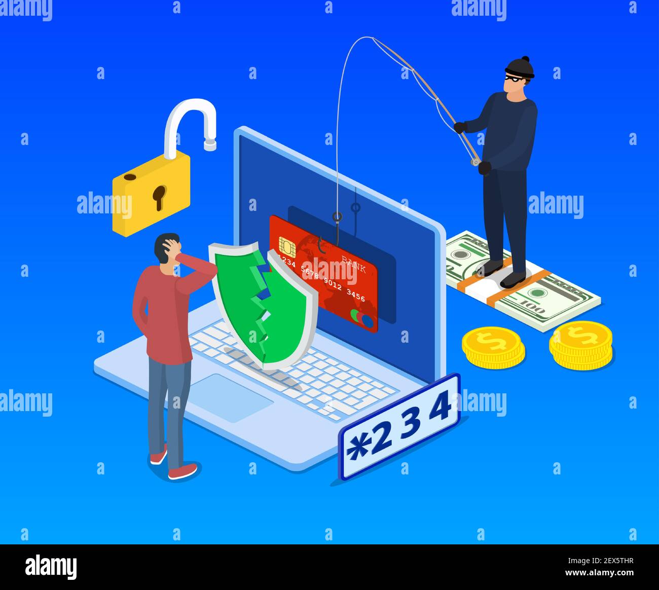 Internet phishing and hacking attack concept Stock Vector Image & Art ...