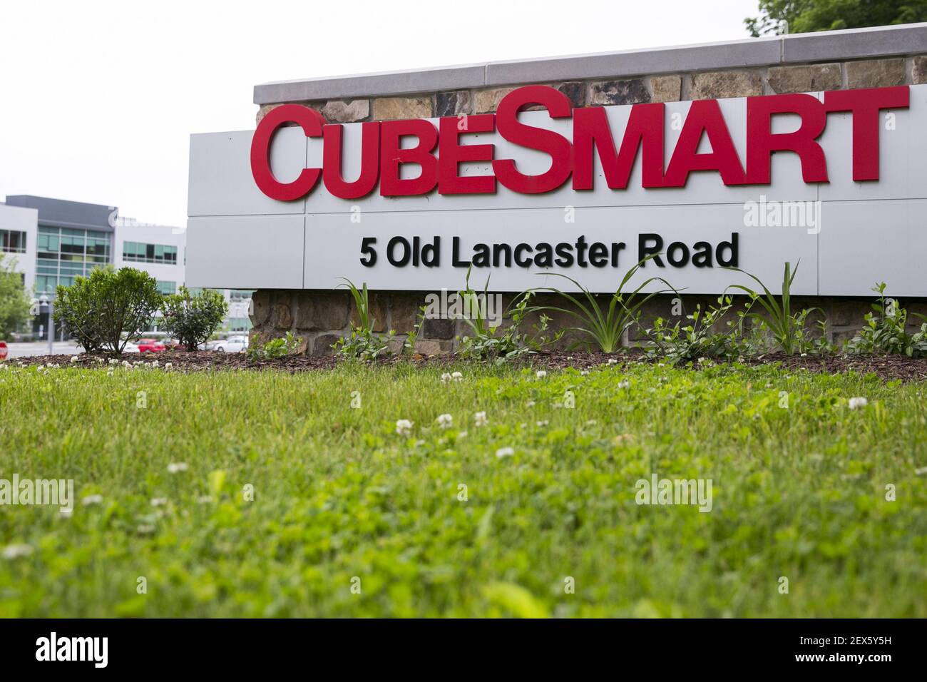 A logo sign outside the headquarters of CubeSmart in Malvern ...