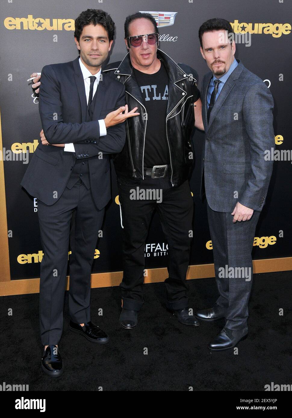 (L-R) Adrian Grenier, Andrew Dice Clay and Kevin Dillon arrives at the ...