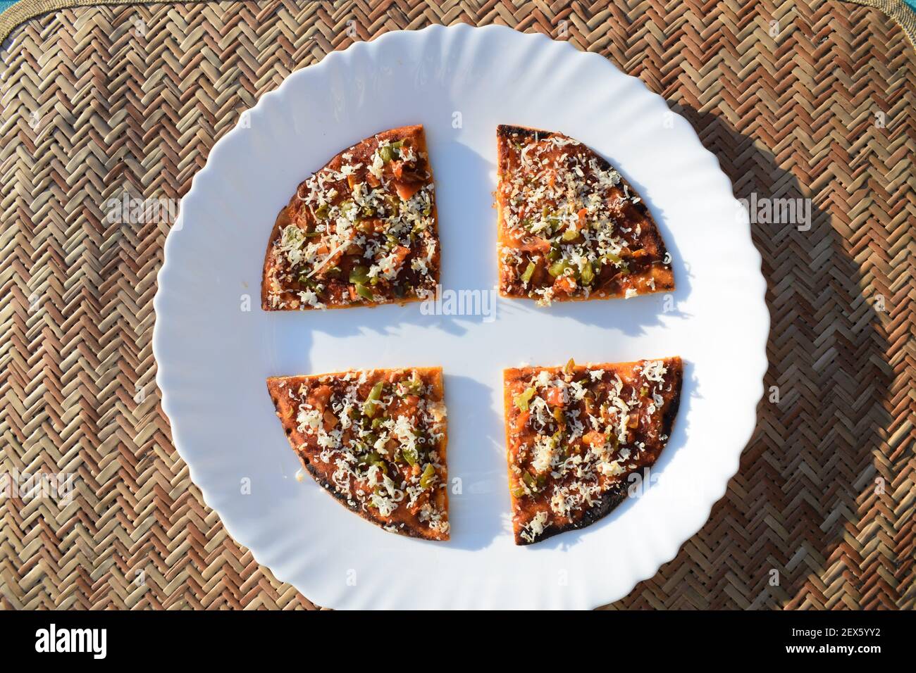 Farali pizza made out of Fasting flour eaten during Indian fast with ...