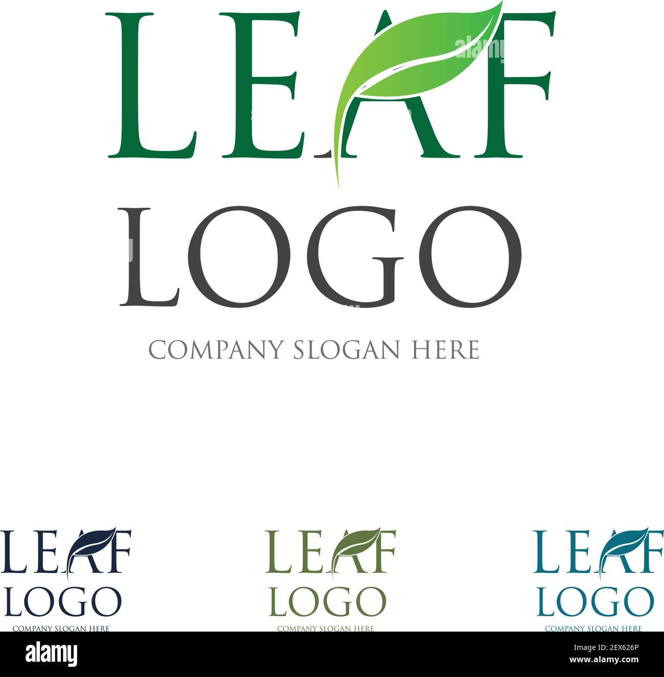 green leaf logo vector Stock Vector Image & Art - Alamy