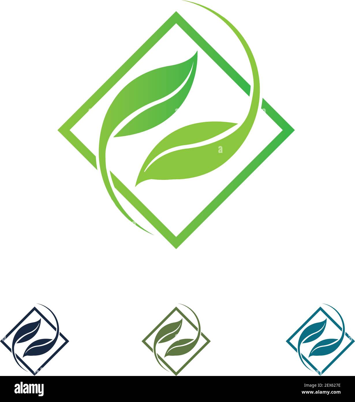 green leaf logo vector Stock Vector Image & Art - Alamy