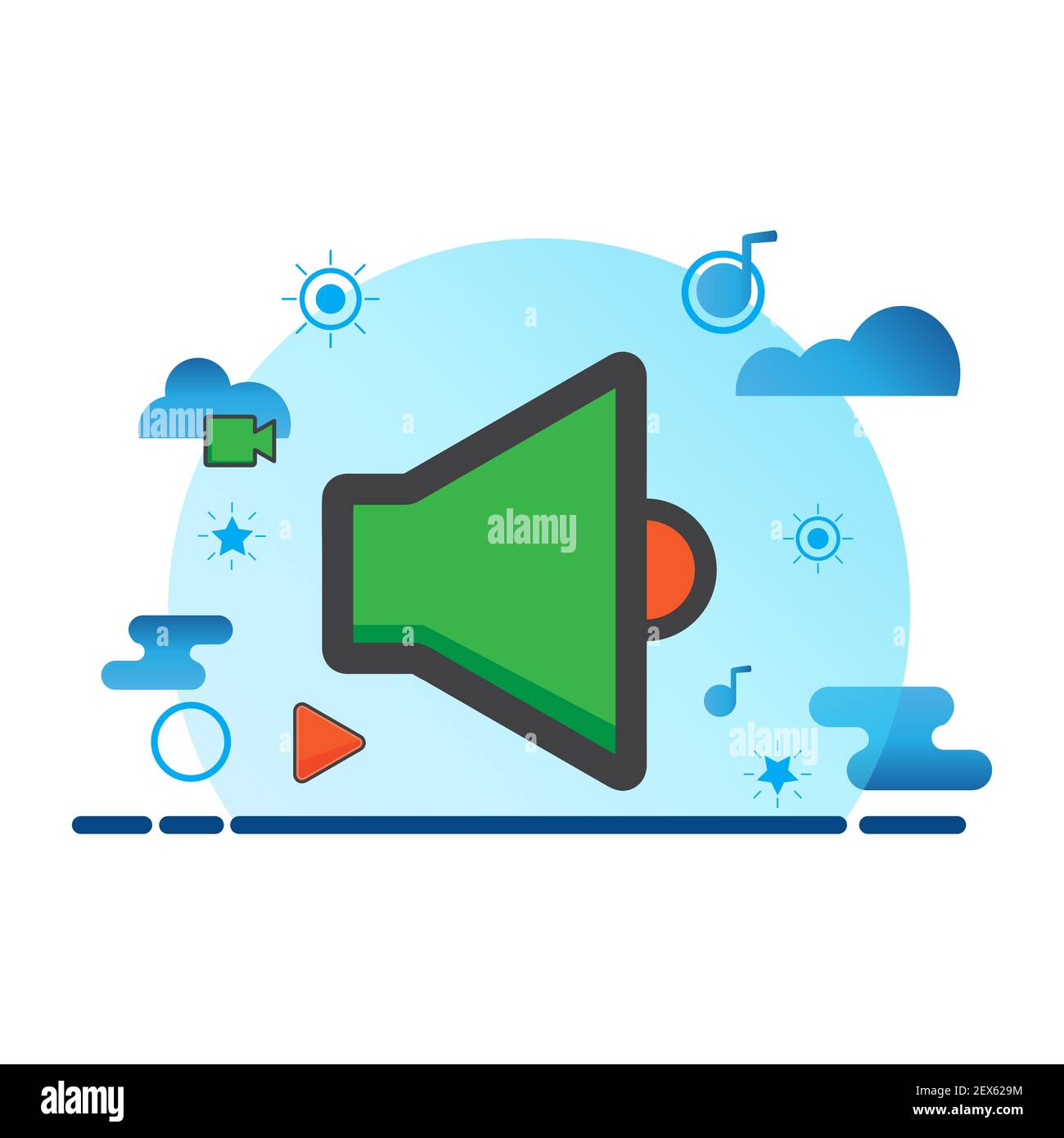 sound illustration. Flat vector icon. can use for, icon design element ...