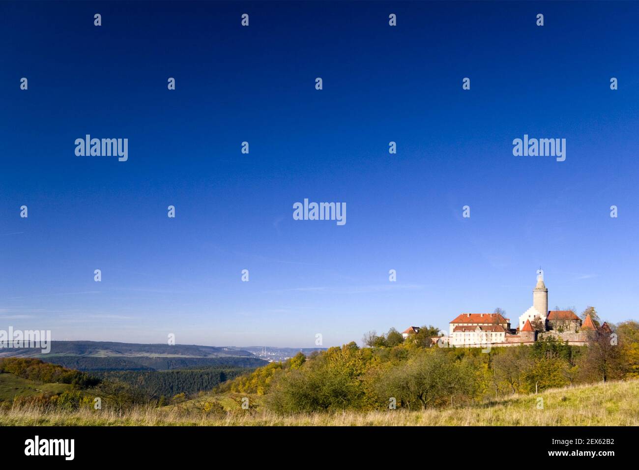 The light castle in the autumn Stock Photo - Alamy
