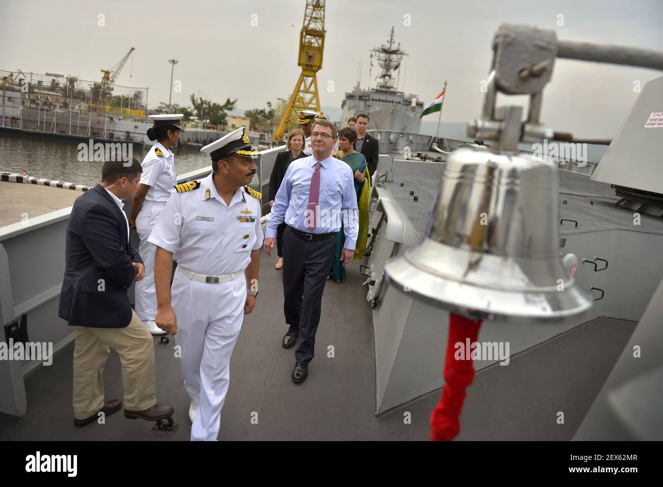 Capt. Jyotin Raina, commanding officer of the Indian Navy frigate INS ...