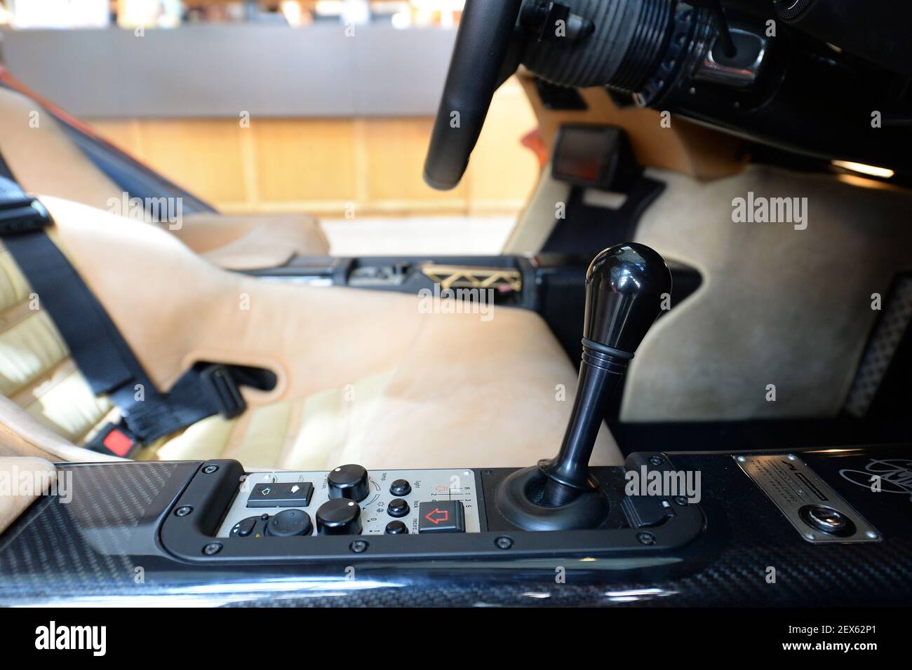 Interior view of 3 seat, center driver position of a1998 McLaren F1 "LM ...