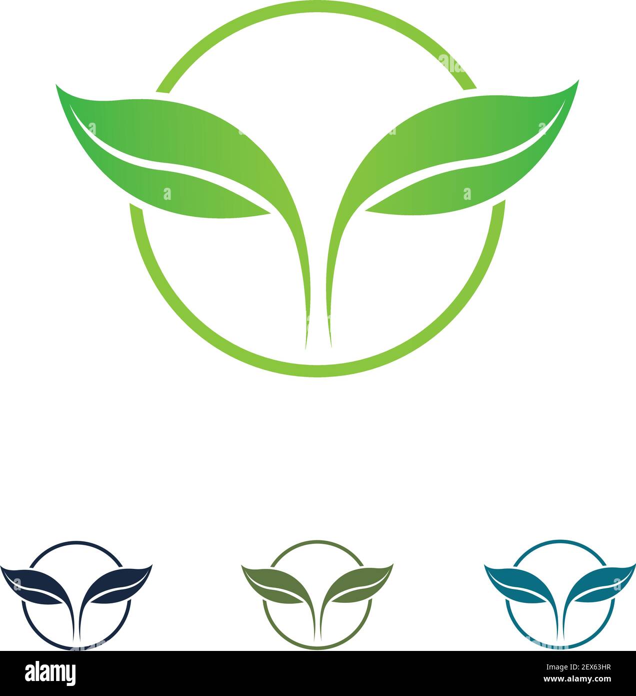green leaf logo vector Stock Vector Image & Art - Alamy