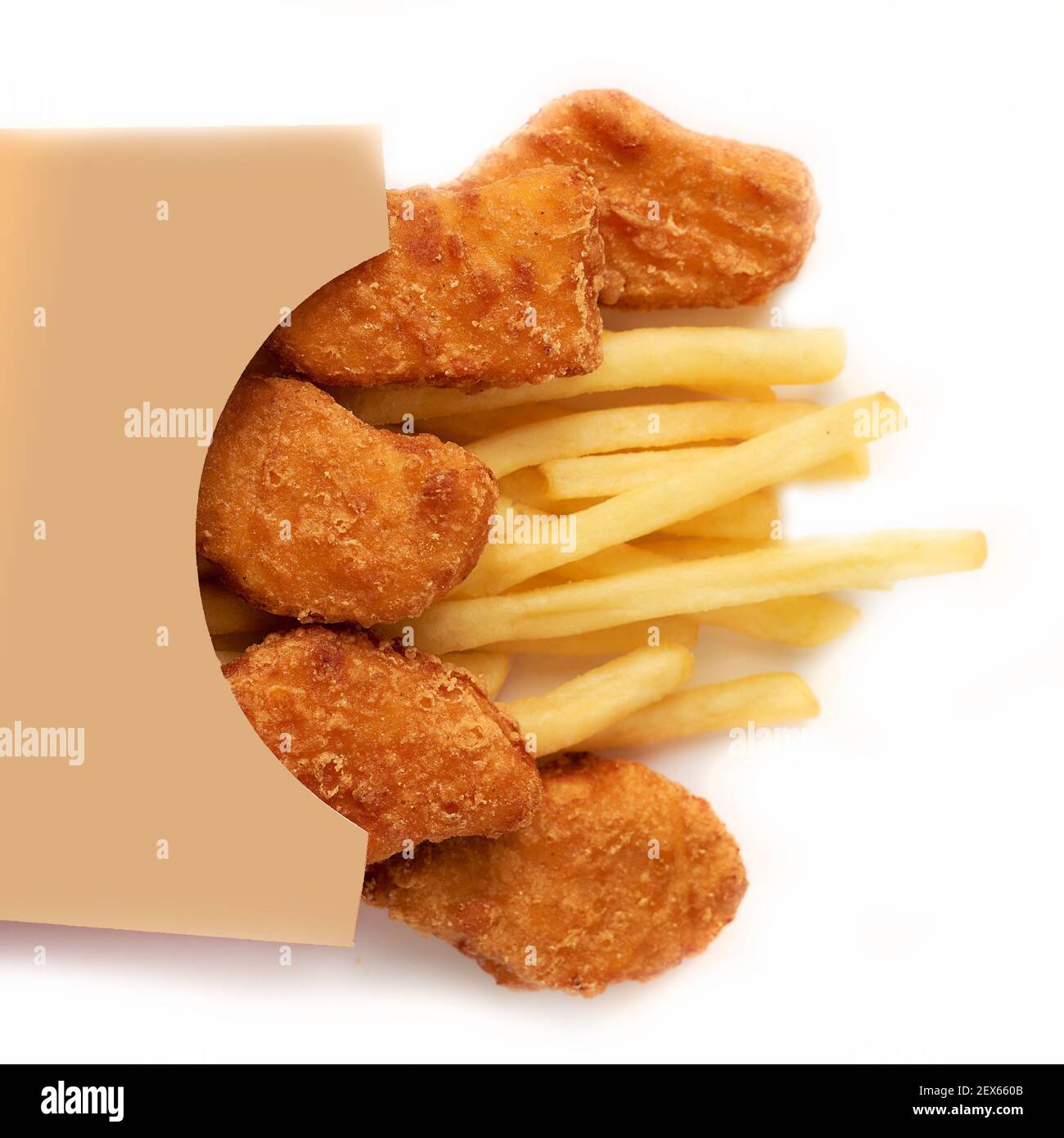 BBQ fried chicken naggets in a metal bucket onblack background with ...