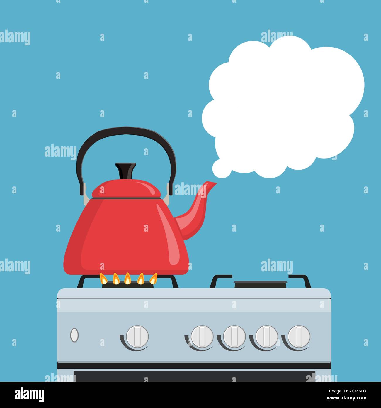 Boiling pot on gas Stock Vector Images - Alamy
