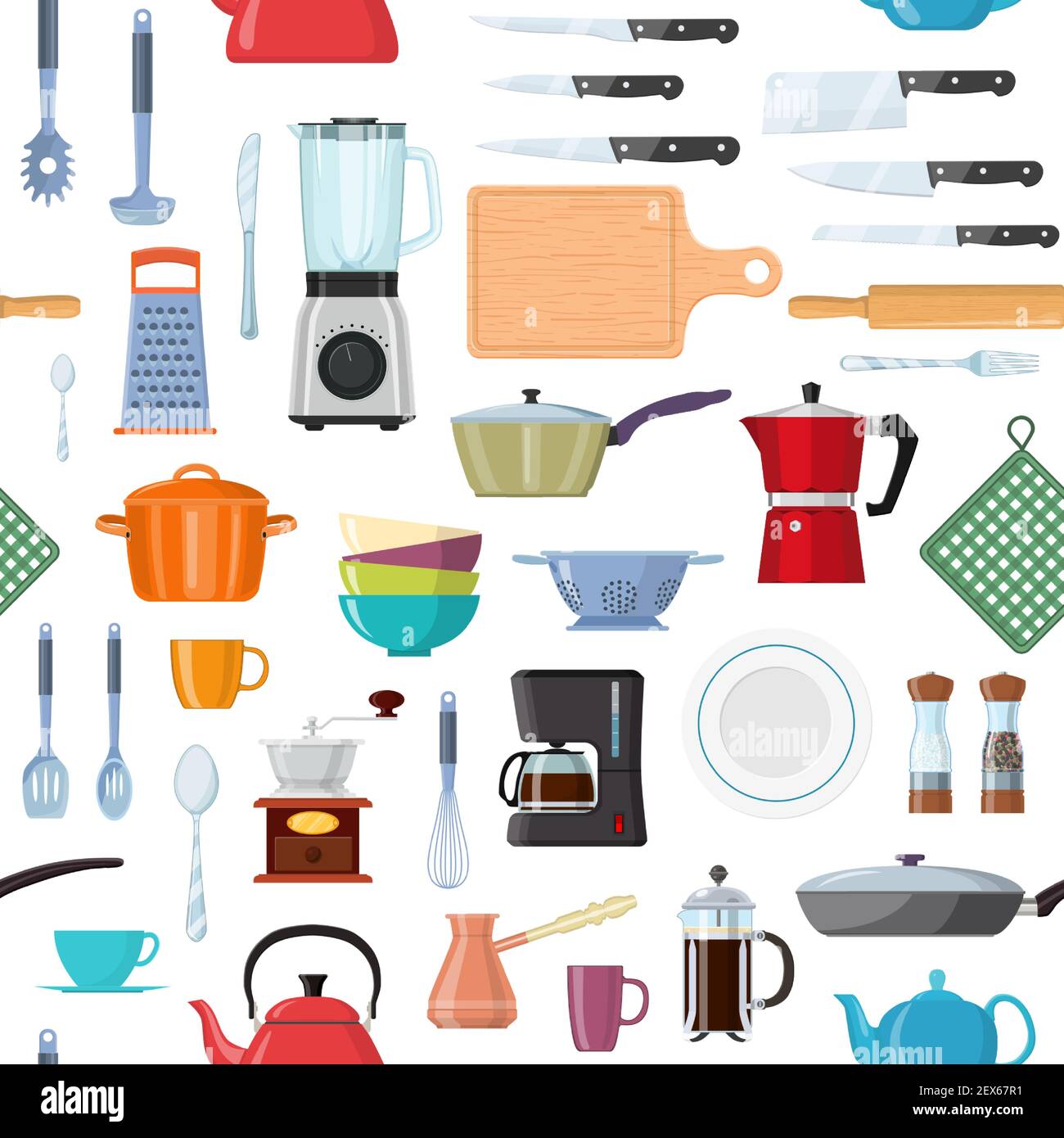 KItchen tools seamless pattern Stock Vector Image & Art - Alamy