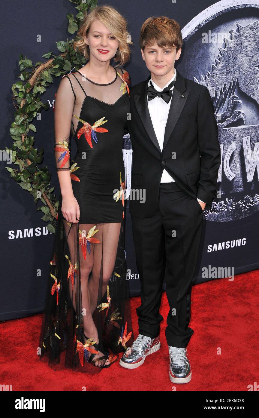 (L-R) Ryan Simpkins and Ty Simpkins arrives at the "Jurassic World ...