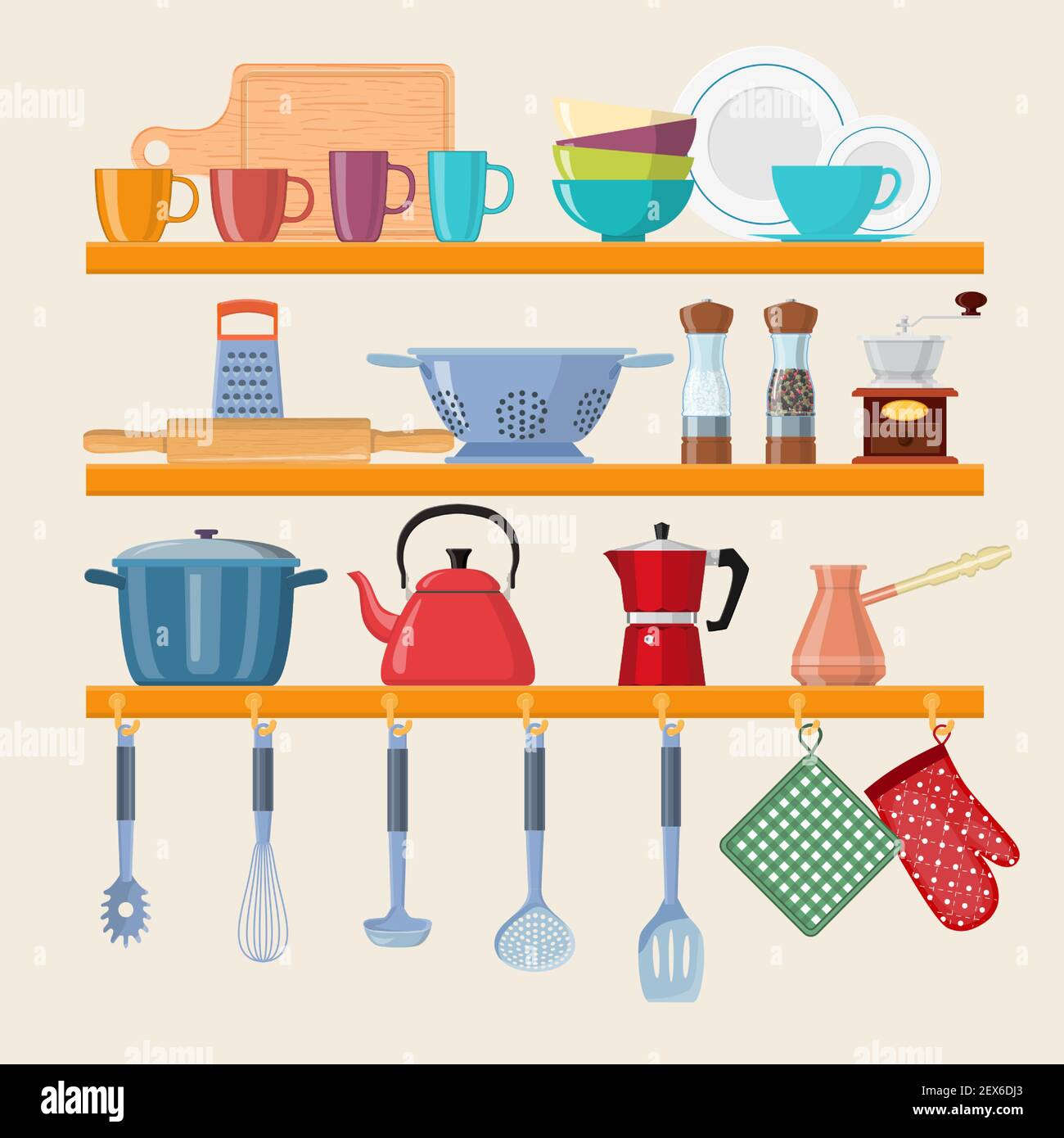 Glass shelves on wall Stock Vector Images - Alamy