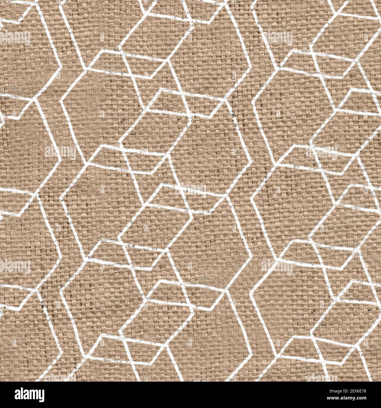 Seamless burlap with white paint pattern overlay Stock Photo - Alamy
