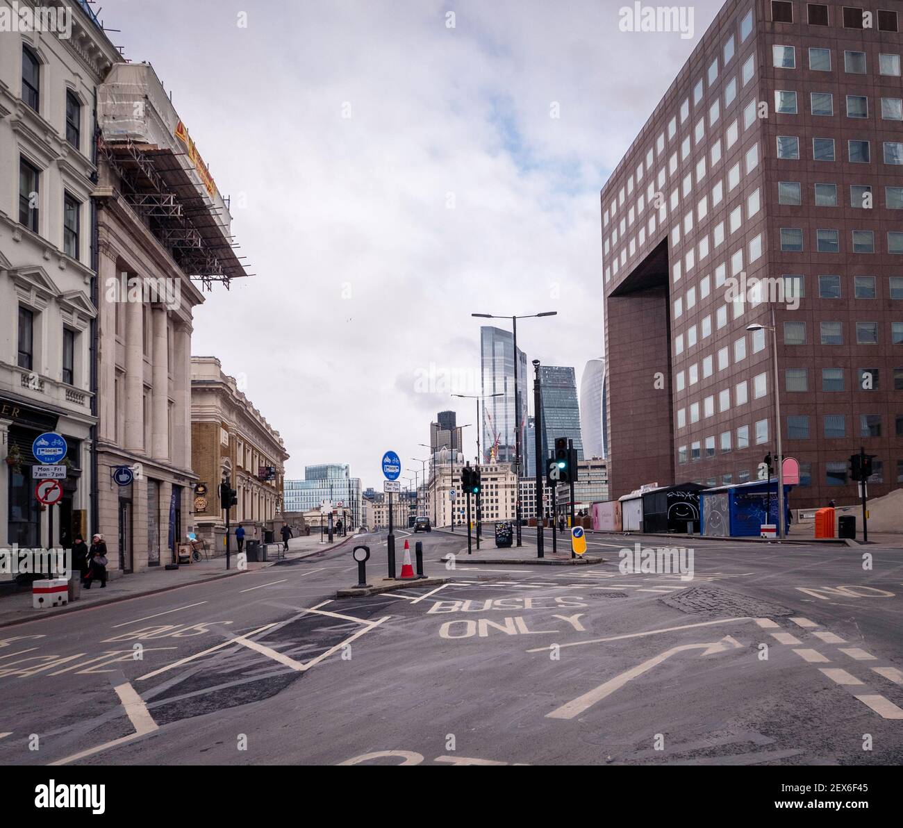 Capital city of London during the 2021 winter lockdown in the UK Stock ...