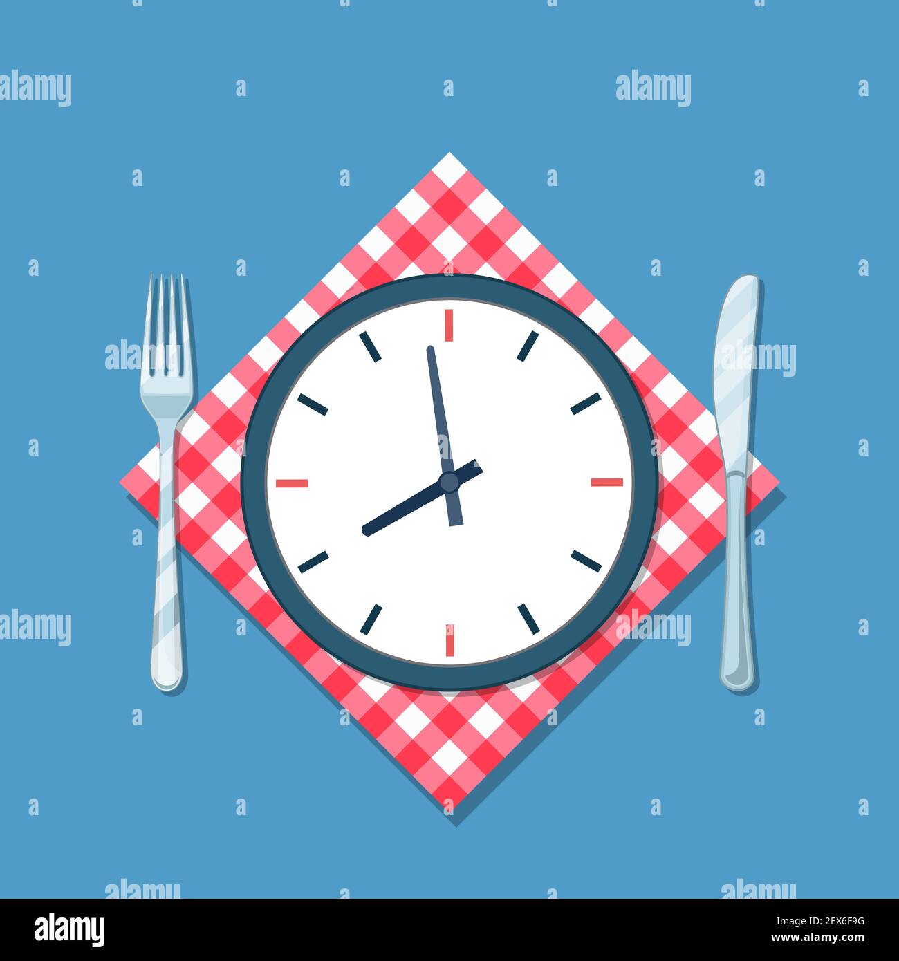 Clock food plate Stock Vector Images - Alamy