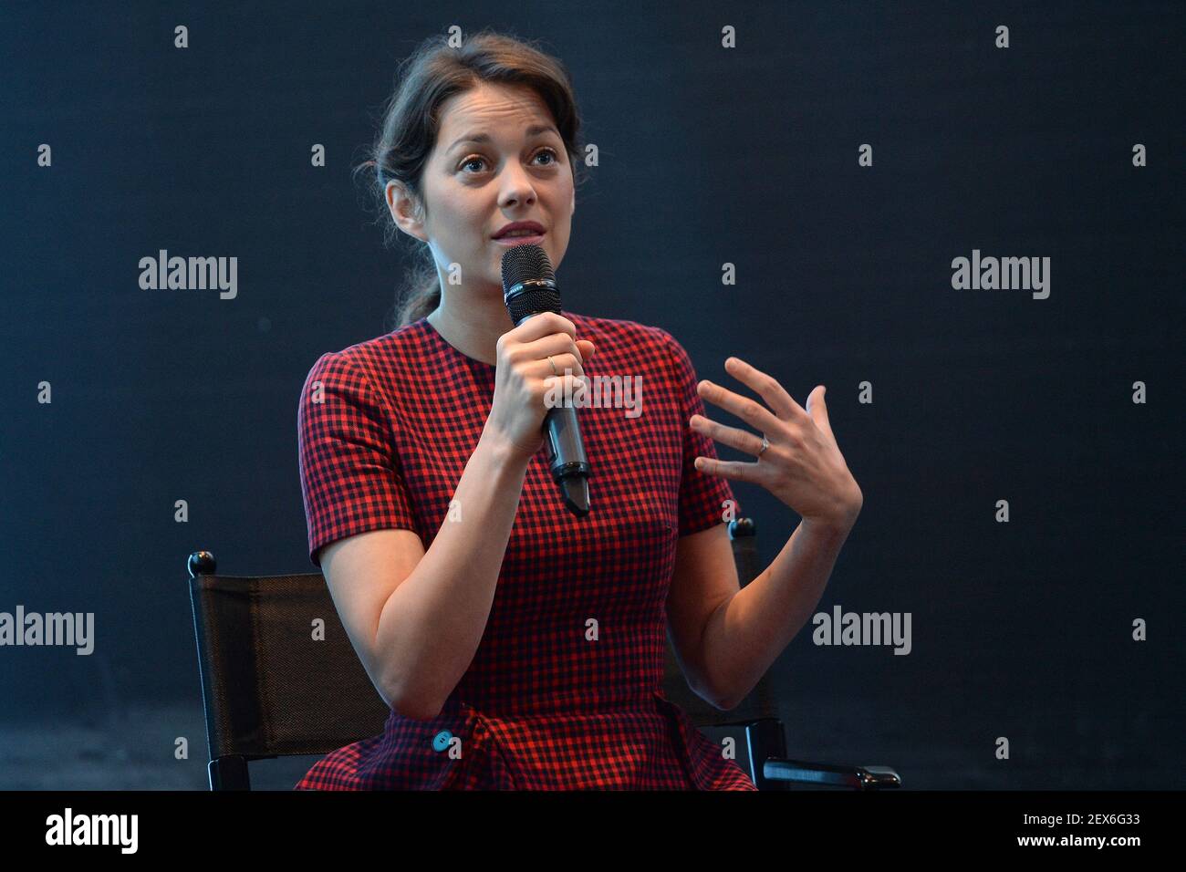 French actress Marion Cotillard speaks at the official launch of "ice ...