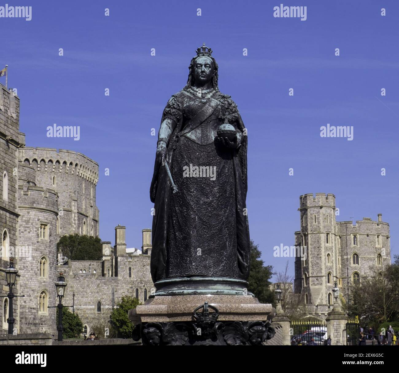 WINDSOR, UNITED KINGDOM - Apr 05, 2018: A statue of Queen Victoria by ...