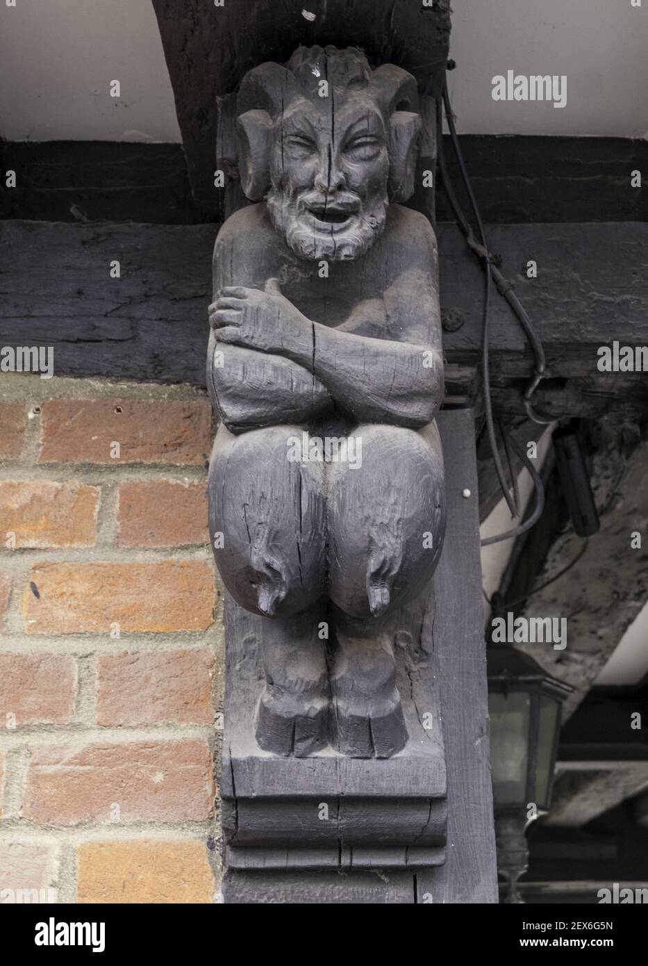 WINDSOR, UNITED KINGDOM - Apr 05, 2018: A carved devil figure used as a ...