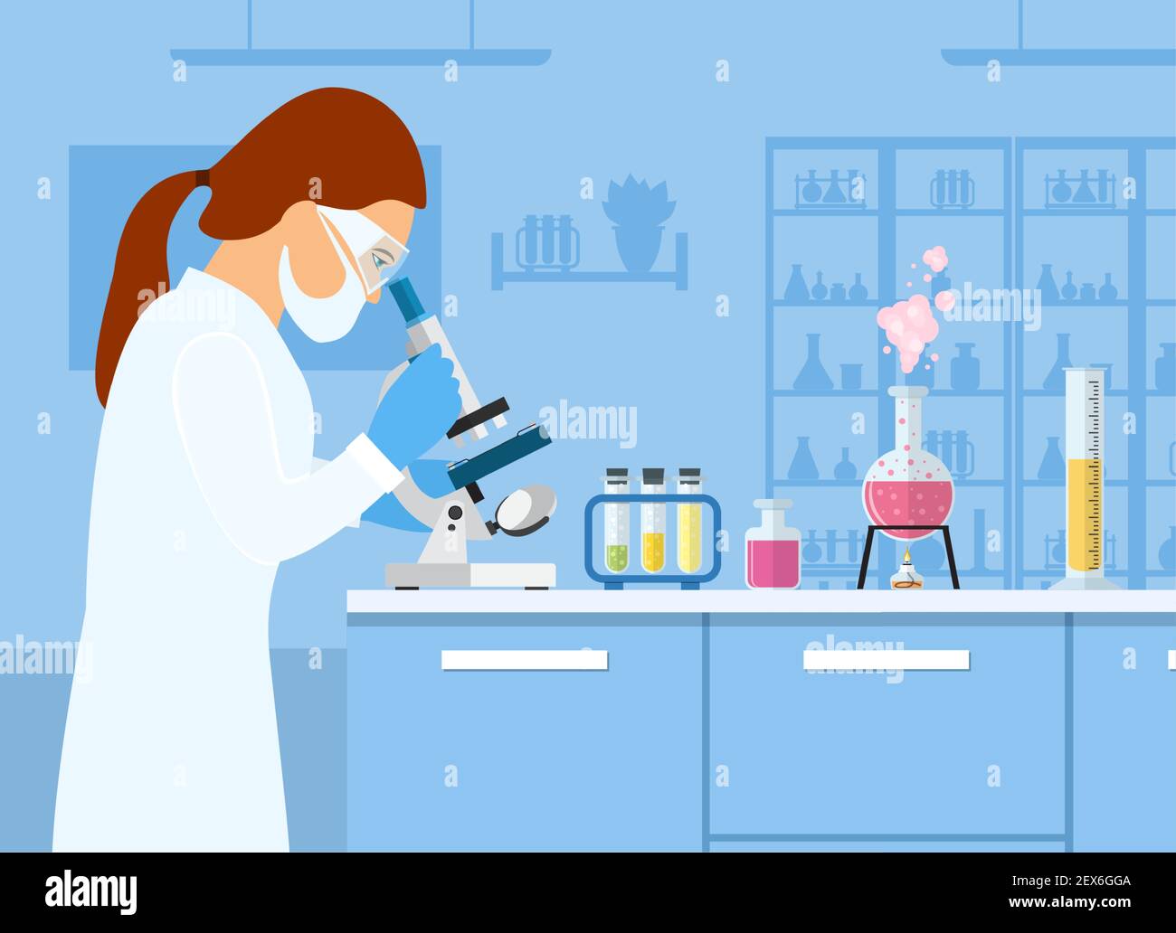 Female scientist cartoon hi-res stock photography and images - Alamy