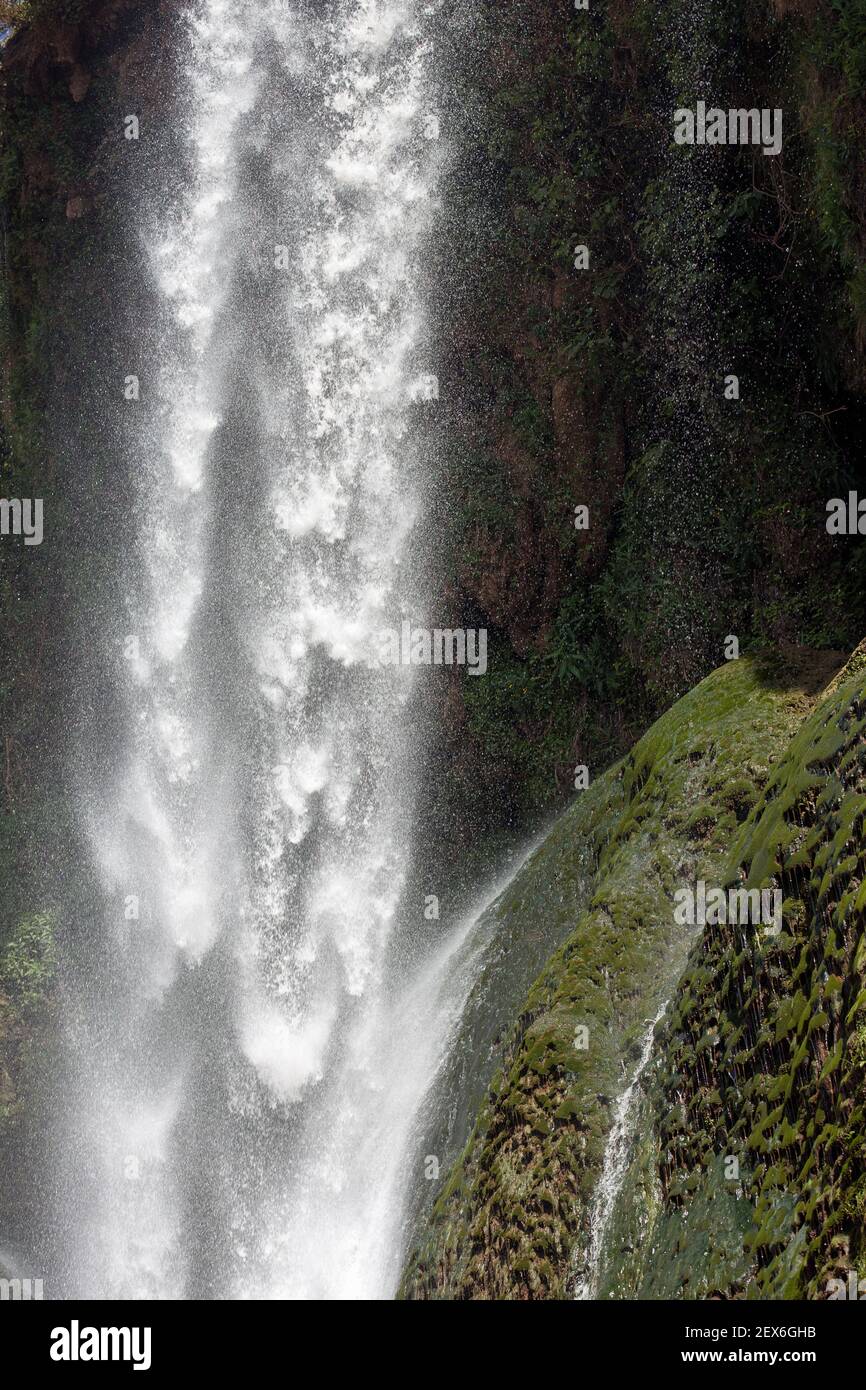 Morocco, Cascades d'Ouzoud, waterfalls tumbling over a cliff side Stock ...