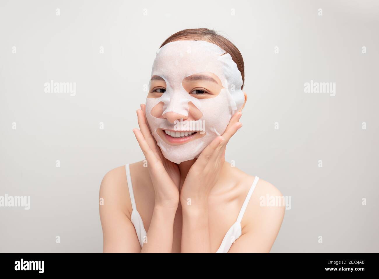 woman in profile in cosmetic mask care Stock Photo - Alamy