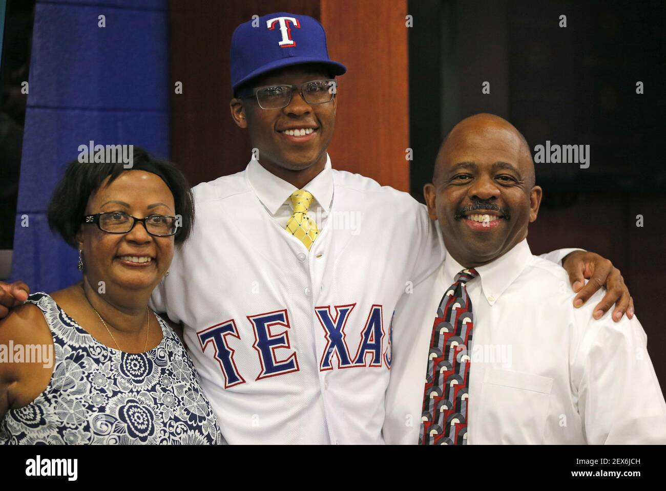 Texas Rangers draft pick UC Santa Barbara pitcher Dillon Tate with his ...
