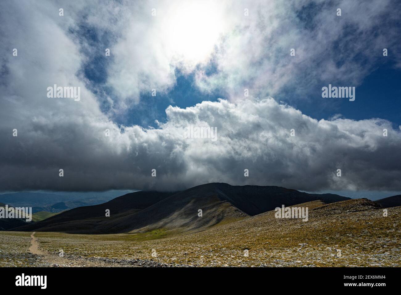 Cloudscape at Mount Olympus, the highest mountain of Greece and home of ...