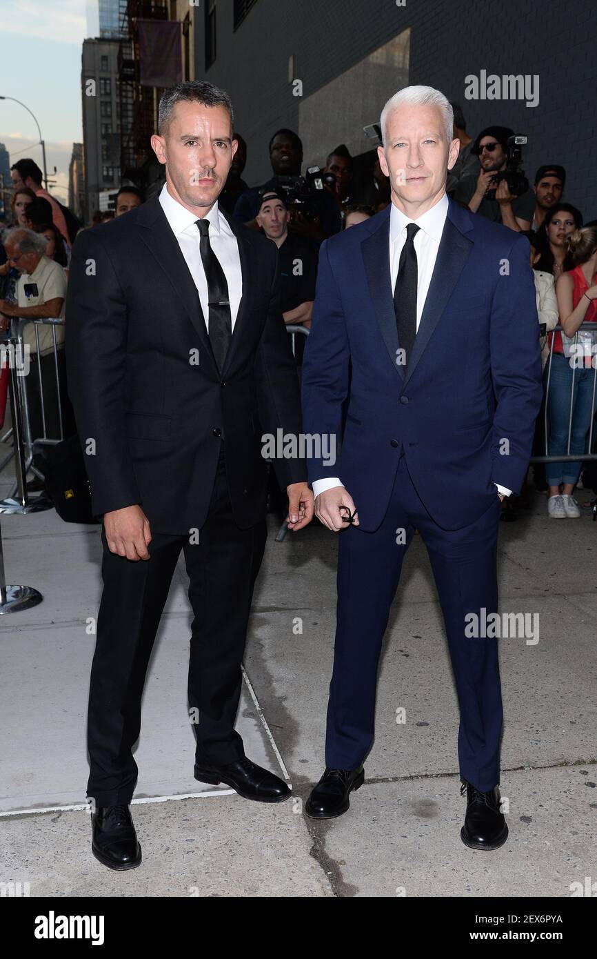(L-R) Benjamin Maisani and Anderson Cooper attend the amfAR 6th New ...