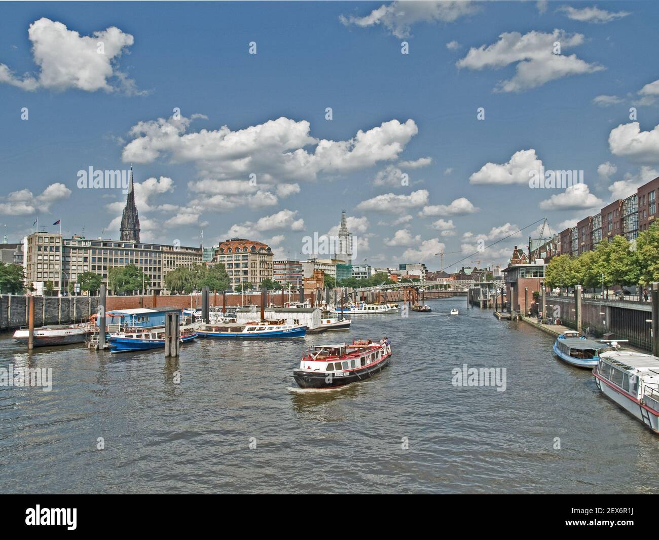 Interior Harbour and Customs Channel in Hamburg Stock Photo - Alamy