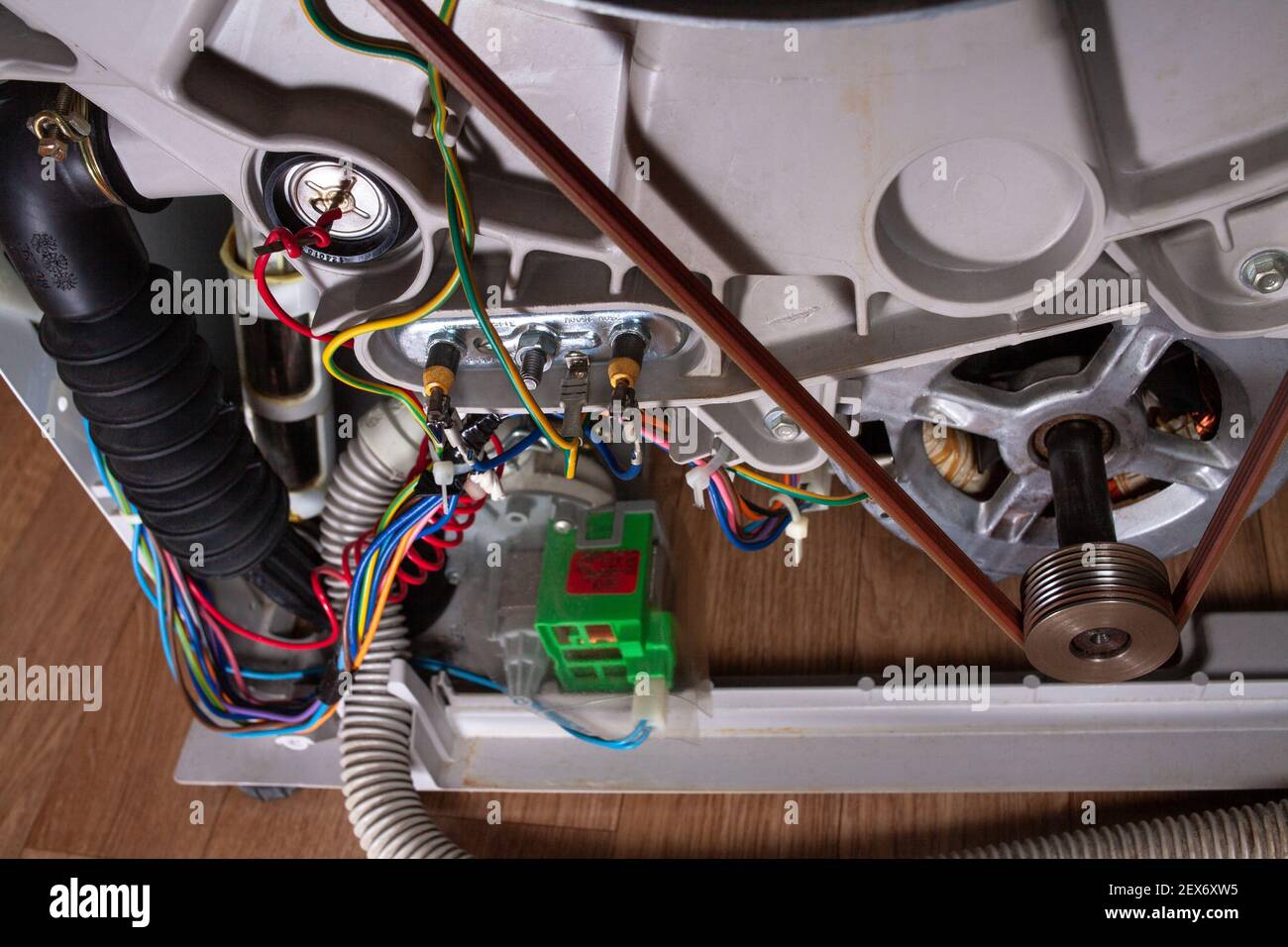 washing machine disassembled with open enclosure is ready for service ...