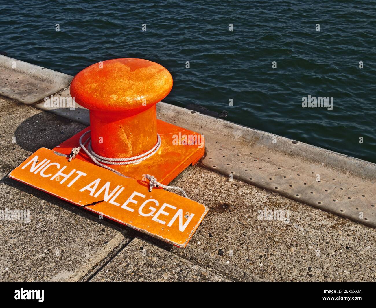 No Landing-Prohibition Sign in Heligoland Harbour Stock Photo - Alamy